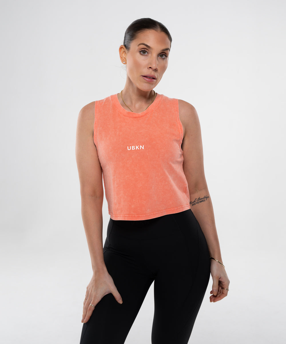 UBKN Crop Tank in Coral Wash – UNBROKEN